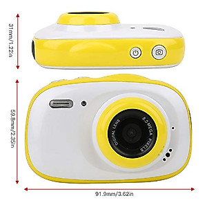 8MP Children Camera,Waterproof 2inch HD 6X Digital Zoom 720P@30FPS Digital Video Shooting Camera with Bluetooth and Flashlight Function for Kids Holiday/Birthday Gifts(Yellow)