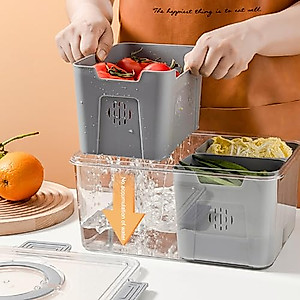 Quincry Fridge Organizer with Lids，Stackable Refrigerator Organizer Bins, Removable Containers for Food and Storage，For Fruit,Refrigerator Tissue,Vegetables,Food And Beverages (4 Compartments-White)