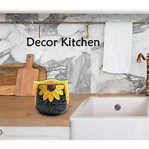 GABROC Sunflower Sponge Holder for Kitchen Sink Kitchen Dish Sponge Holder Ceramic Kitchen Sink Sponge Holder Yellow Sink Caddy Kitchen Sink Organizer Decor for Kitchen