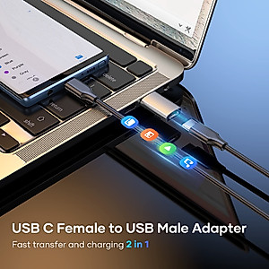 Zestiq USB C to USB Adapter (4 Pack), USB C Female to USB Male 3.0, USB Type C Adapter Compatible with iPhone 15/14/13/12, iPad Pro/Mini/air, Samsung Galaxy S21 S22 Plus/Ultra, MacBook/Laptop/Desktop