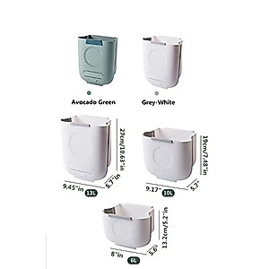 Hanging Kitchen Trash Can,6L Folding Small Waste Bins,White Hang Garbage Can,Mountable Indoor Compost Bin,Collapsible Mini Garbage Bin for Cabinet,Car,Bathroom,Office