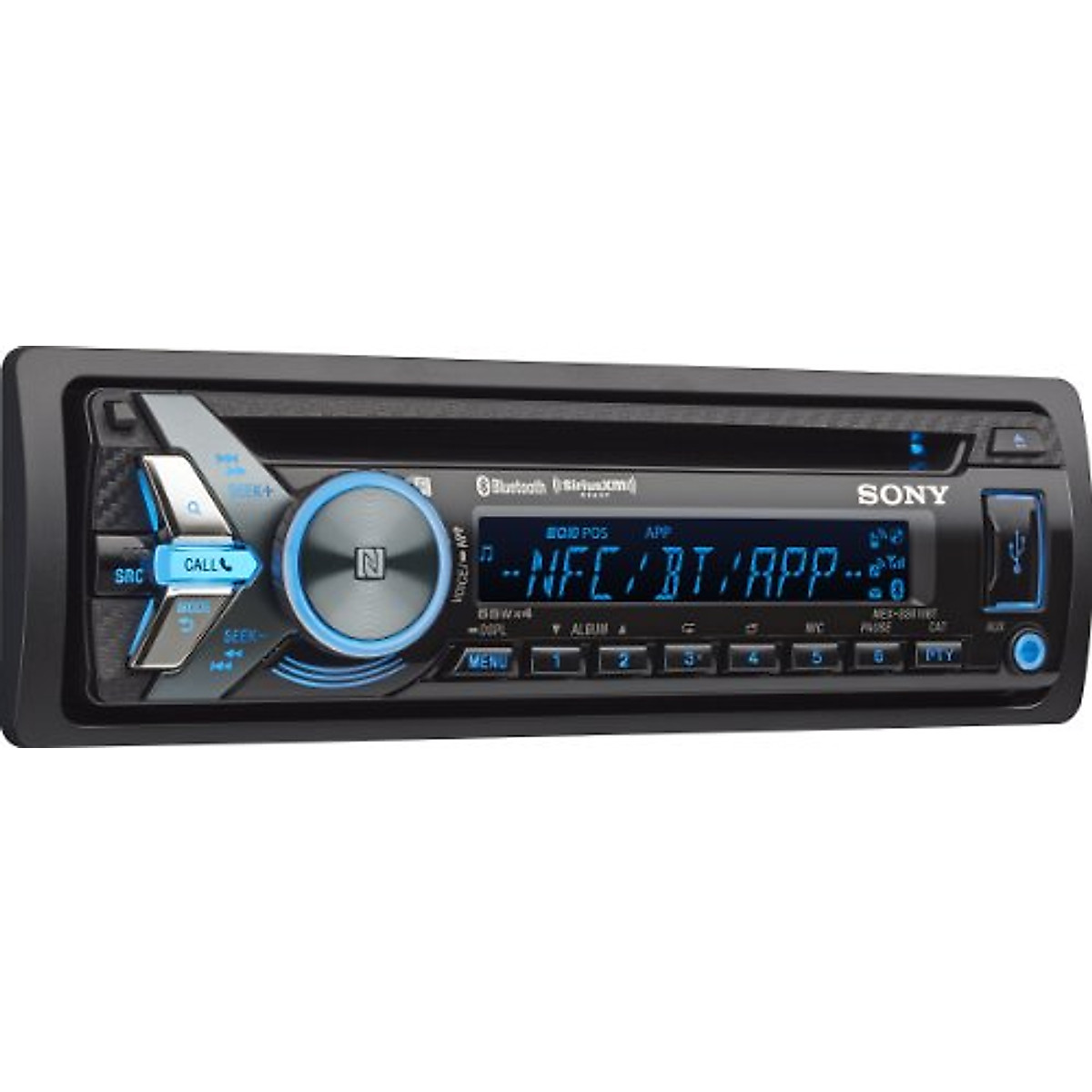 Sony MEX-N4300BT Built-in Dual Bluetooth Voice Command CD/MP3 AM/FM Radio Front USB AUX Pandora Spotify iHeartRadio iPod / iPhone Siri and Android Controls Car Stereo Receiver with ALPHASONIK EARBUDS
