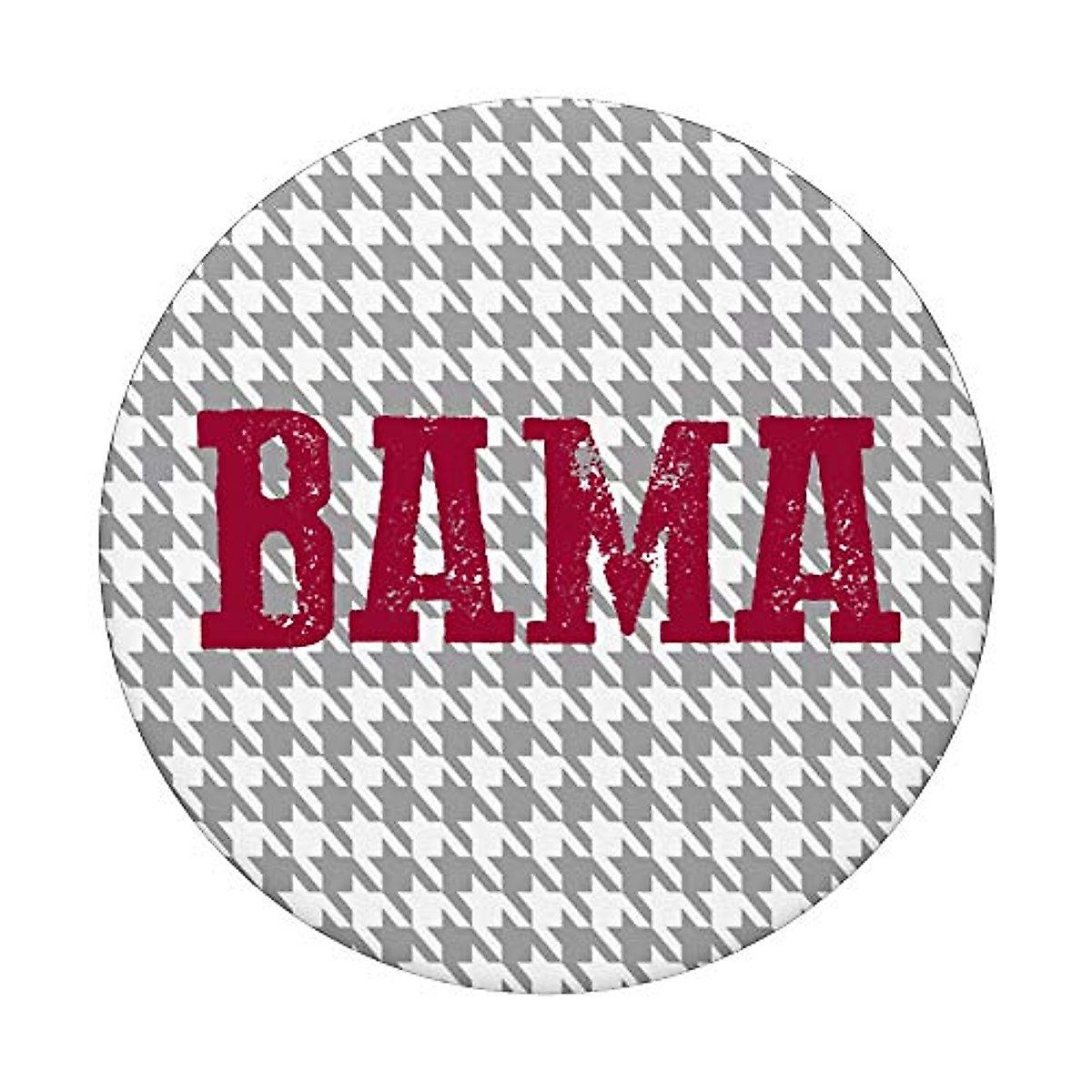 Houndstooth distressed Crimson "BAMA" Initial/Monogram PopSockets Swappable PopGrip