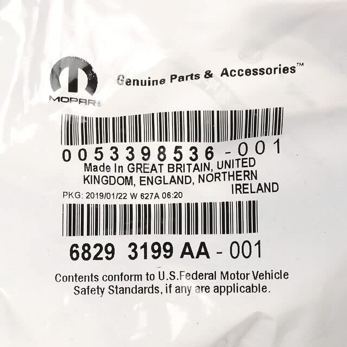 Mopar 68293199AA SENSOR TIRE PRESSURE