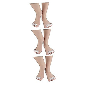 Toe Streightener 3 Pairs Bunion Relief Hallux valgus separators Whiting Bunion Cushions Pads Foot Separator Bunion Bunion Seperator Eversion Orthotics Gasket Splitter Gel White