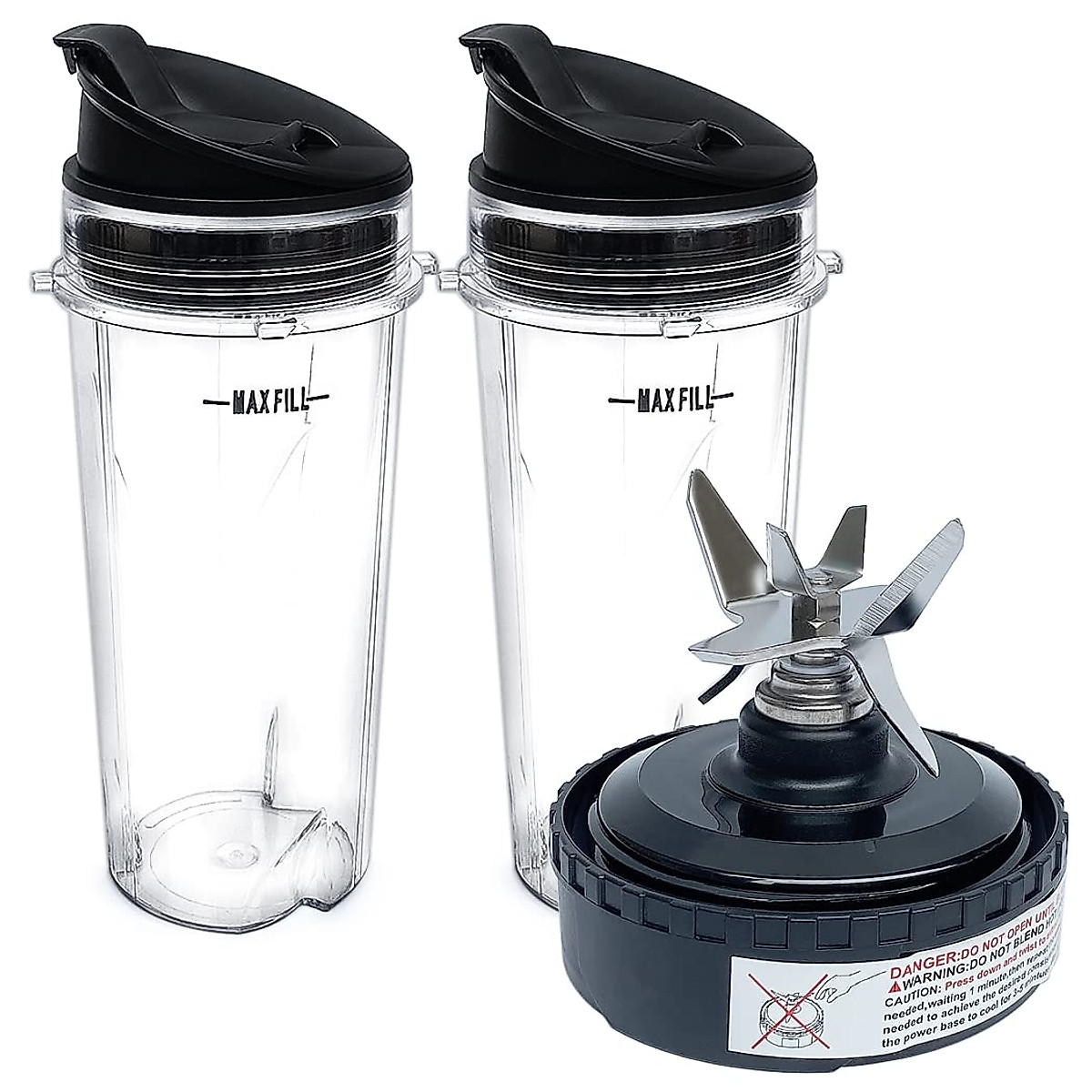 Veterger Replacement Parts Blade Assembly with 2 cups, Compatible with Ninja Blender BL810 BL810C BL810Q BL820