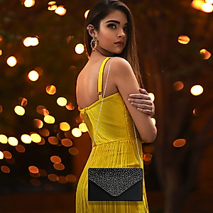 BBjinronjy Clutch Purse for Women Evening Bags for Women Formal Wedding Party Cocktail Prom Crossbody Purse Evening Handbags (Black)