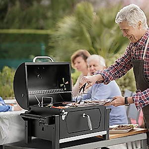 Grills House Portable Charcoal Grill with Two Side Handles, Compact Outdoor Charcoal Grill for Travel, Picnic, Tailgate, and Campsite Cooking, CD1519-SC, Black