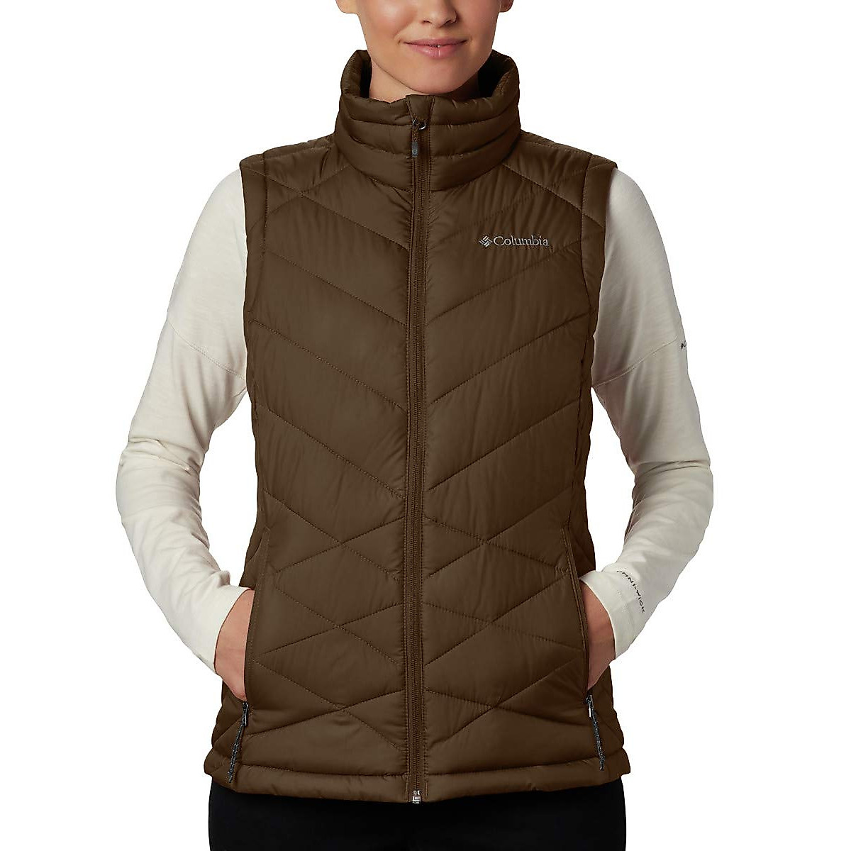 Columbia Women's Heavenly Water Resistant Insulated Vest Olive Green