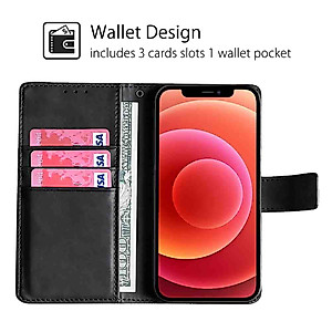 BANLEI2U Phone Cover Wallet Folio Case for Samsung Galaxy S9 Plus, Premium PU Leather Slim Fit Cover for Galaxy S9 Plus, Shock Resistant, Black