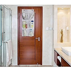 KIMBORA 2 Packs Narrow Over the Door/Wall Shoe Organizer, Small Hanging Shoe Rack for Closet with Clear Mesh Pocket for Bathroom, RV, Pantry, Camping (White)