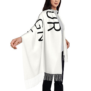 Custom Cashmere Scarf, Personalized Winter Long Soft Warm Scarf Fringe Shawl Scarf Cashmere Shawl White