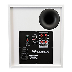 Rockville Rock Shaker 10" Inch White 400w Powered Home Theater Subwoofer Sub