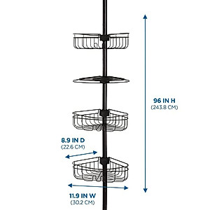 3-Shelf Tension Pole Shower Caddy, Oil-Rubbed Bronze