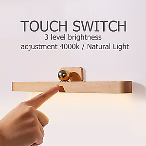 Led Rechargeable Bathroom Light Fixtures Three-Level Dimmable Touch Control Vanity Lights,Magnetic Vanity Light Bar for Bathroom Living Room Bedroom