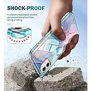 DT Series Case for iPhone 11 Case Built with Screen Protector, Lightweight and Stylish Full Body Shockproof Protective Rugged TPU Case for Apple iPhone 11 6.1inch（Marble）