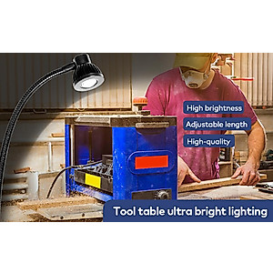 Hersi High Bright 5w 35‘’Long Flexible Arm Desk Lamp Metal Architect LED Task Light with Clamp, Adjustable Folding Twin-Arm Clip-on Table Lamp,Black for Home Office (Silver)