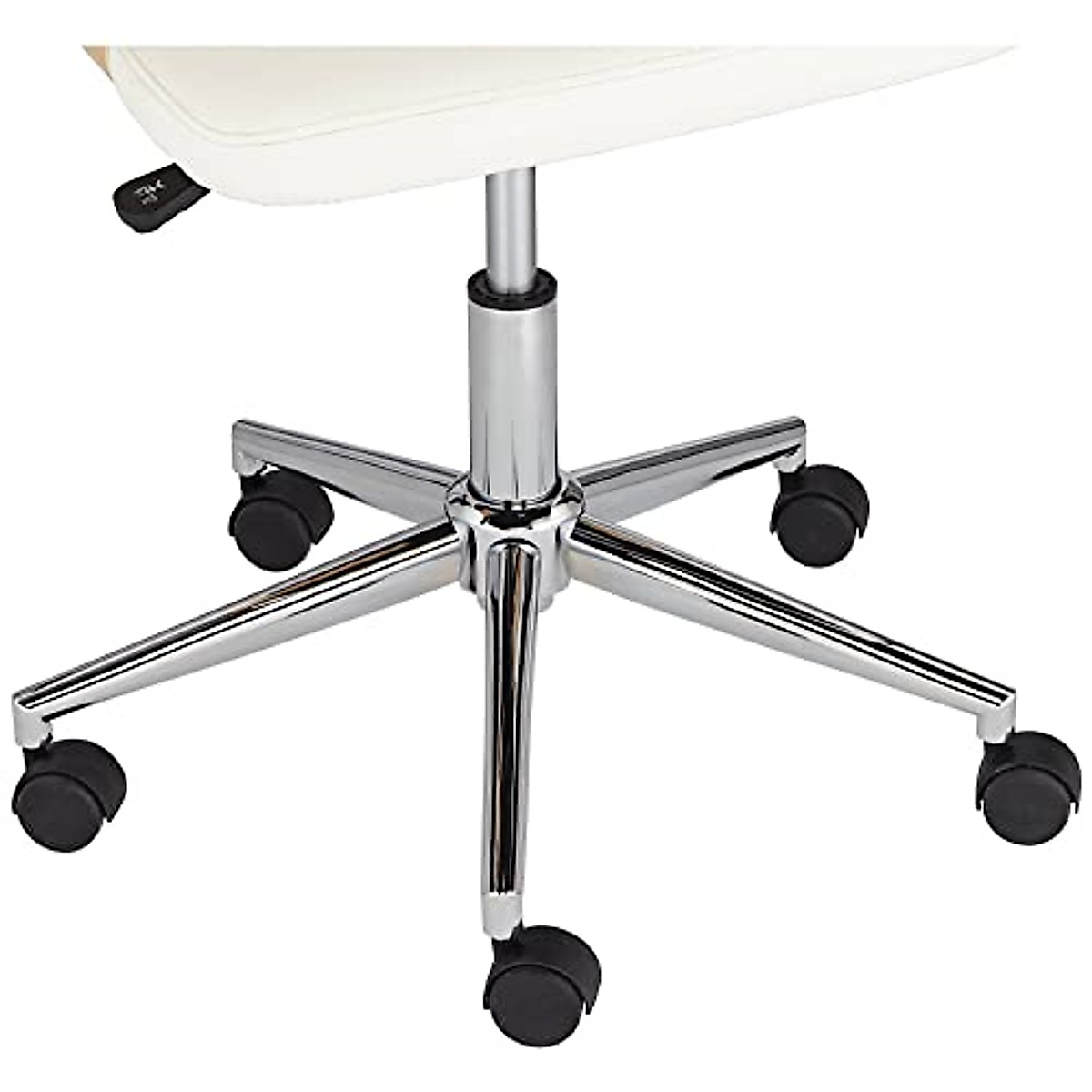 Studio 55D Milano White and Natural Wood Modern Adjustable Swivel Office Chair