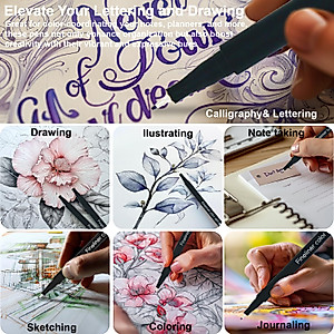 Belenova Fineliner Pens, Set of 24 Fineliners, 0.4 mm Tips Fine Point Markers, Assorted Art Pens, Water-Based Fine Tip Markers for Drawing, Sketching, Journaling and Calligraphy.