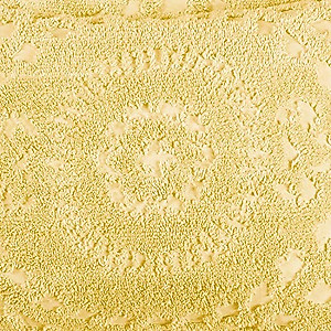 Better Trends 100% Cotton Chenille Bedspreads King Size, Rio Collection Floral Design Bed Cover in Yellow - Tufted Cotton Bedspreads, Lightweight Bedspreads & Coverlets