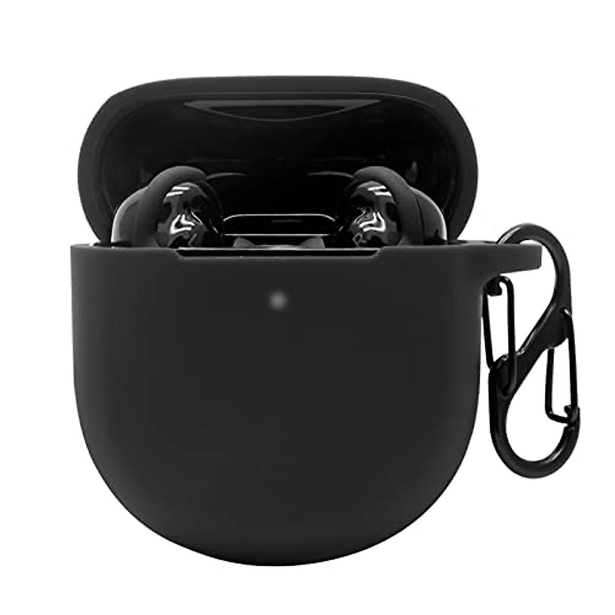 LiZHi for Bose QuietComfort Earbuds II Case Cover 2022, Soft Silicone Skin Cover Shock-Absorbing Protective Case with Keychain for New Bose QuietComfort Earbuds II Case, Black