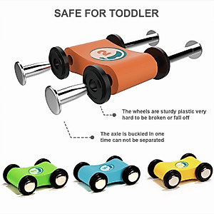 TOP BRIGHT Car Ramp Toddler Toys for One Year Old Boy Gift, Car Race Track Toys for 1 Year Old Boy with 4 Mini Cars