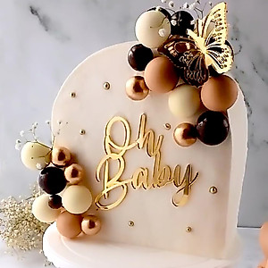 Oh Baby Cake Topper Mirror Gold Acrylic Cake Topper Oh Baby Sign Cake Toppers Oh Baby Baby Shower Decorations Cake Decorating Supplies Kit Boys Girls Birthday Cake Decorations Birthday Party Supplies