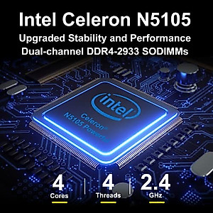 Intel NUC 11, NUC11ATKC4 Mini PC 16GB DDR4 RAM & 512GB SSD Versatile Computers with Intel Celeron N5105 Processor, Support HDMI Dual 4K UHD/Bluetooth v5.2/Windows 11 Pro preinstalled