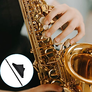 2 Sets Flute Cleaning Rod and Cloth, Flute Cleaning Kit, Flute Cleaning Rod and Flute Cleaning Cloth, Cleaning Swabs Flute Cleaning Cloth, Flute Cleaning Rod, Flute Cleaning Cloth (Black)