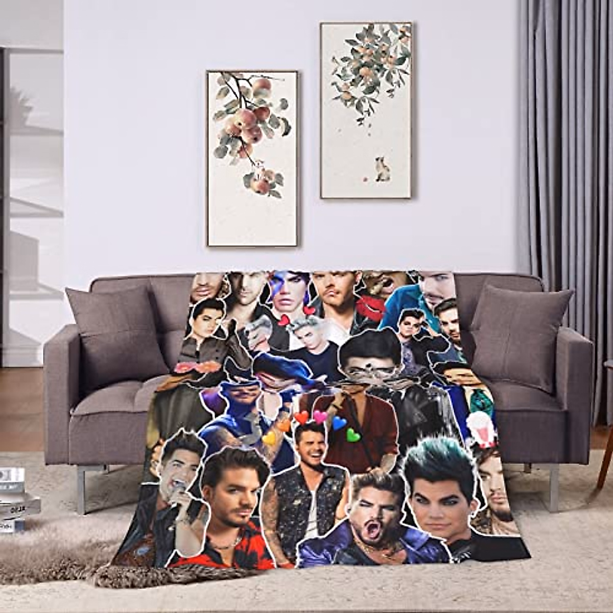 Blanket Adam Lambert Soft and Comfortable Warm Fleece Blanket for Sofa,Office Bed car Camp Couch Cozy Plush Throw Blankets Beach Blankets