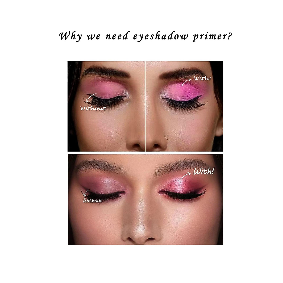 MAEPEOR Matte Eyeshadow Primer 6 Colors Prevent Oily Lids and Creasing Eye Primer Base Long-lasting Waterproof & Smudgeproof Eye Primer for All Shadows (Medium)