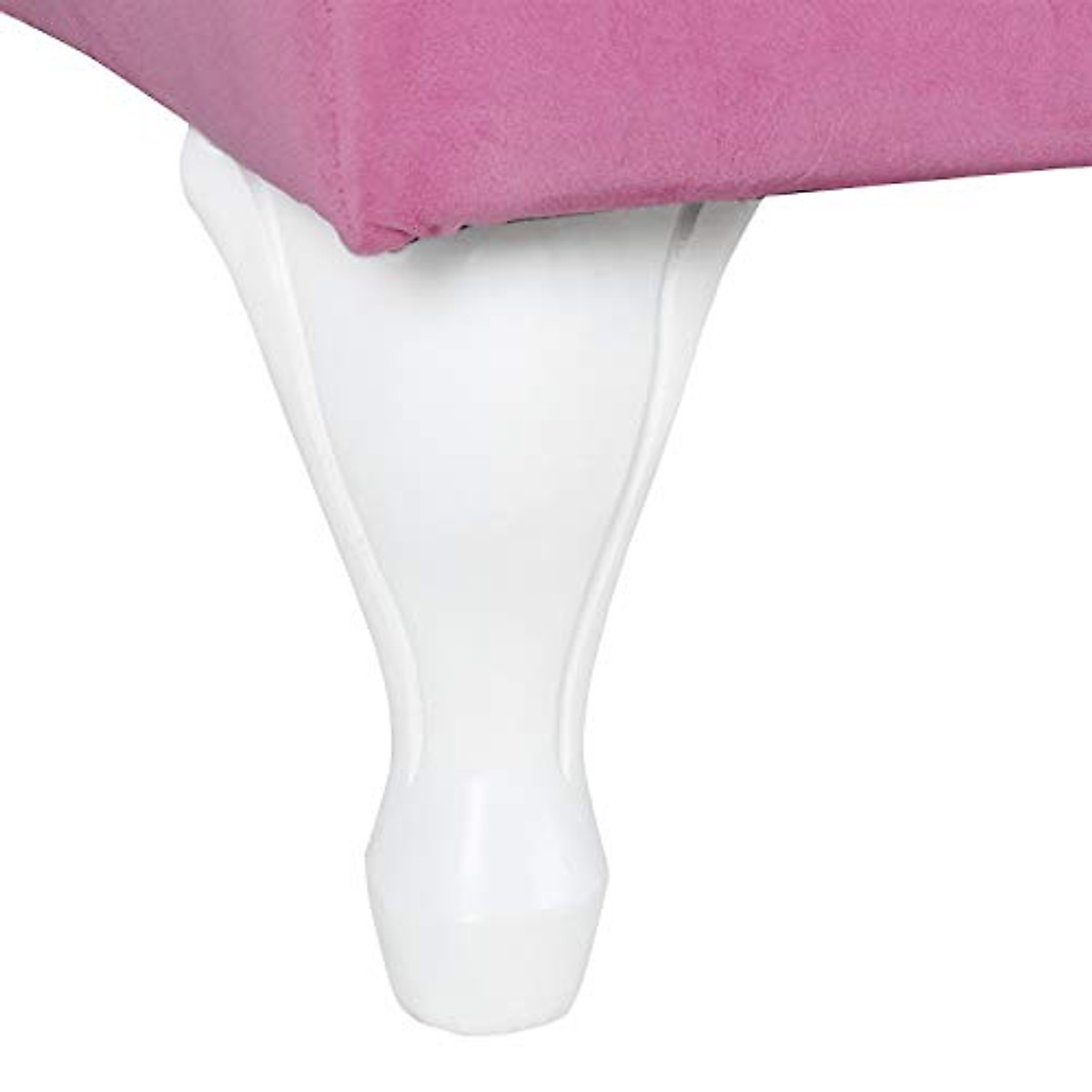 HomePop Youth Chaise Lounge, Pink Velvet