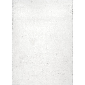 nuLOOM Gynel Contemporary Shag Area Rug, 8x10, Snow White