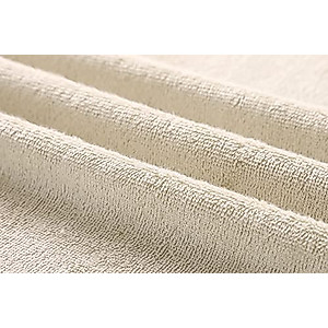 SUZEL Hooded Baby Bath Towels and Washcloths Set Buttery Soft Bamboo Viscose Baby Towels for Newborns, Infants 30 x 30 Inch, Beige