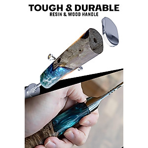 DALSTRONG Meat Fork - 7.7 inch - Valhalla Series - 9CR18MOV High Carbon Steel BBQ - Professional Barbecue Carving Fork Gift - Celestial Resin & Wood Handle - Kitchen Utensils - Two Pronged Fork