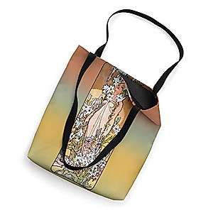 Young Woman Beauty Lilies Art Nouveau Alphonse Mucha Tote Bag