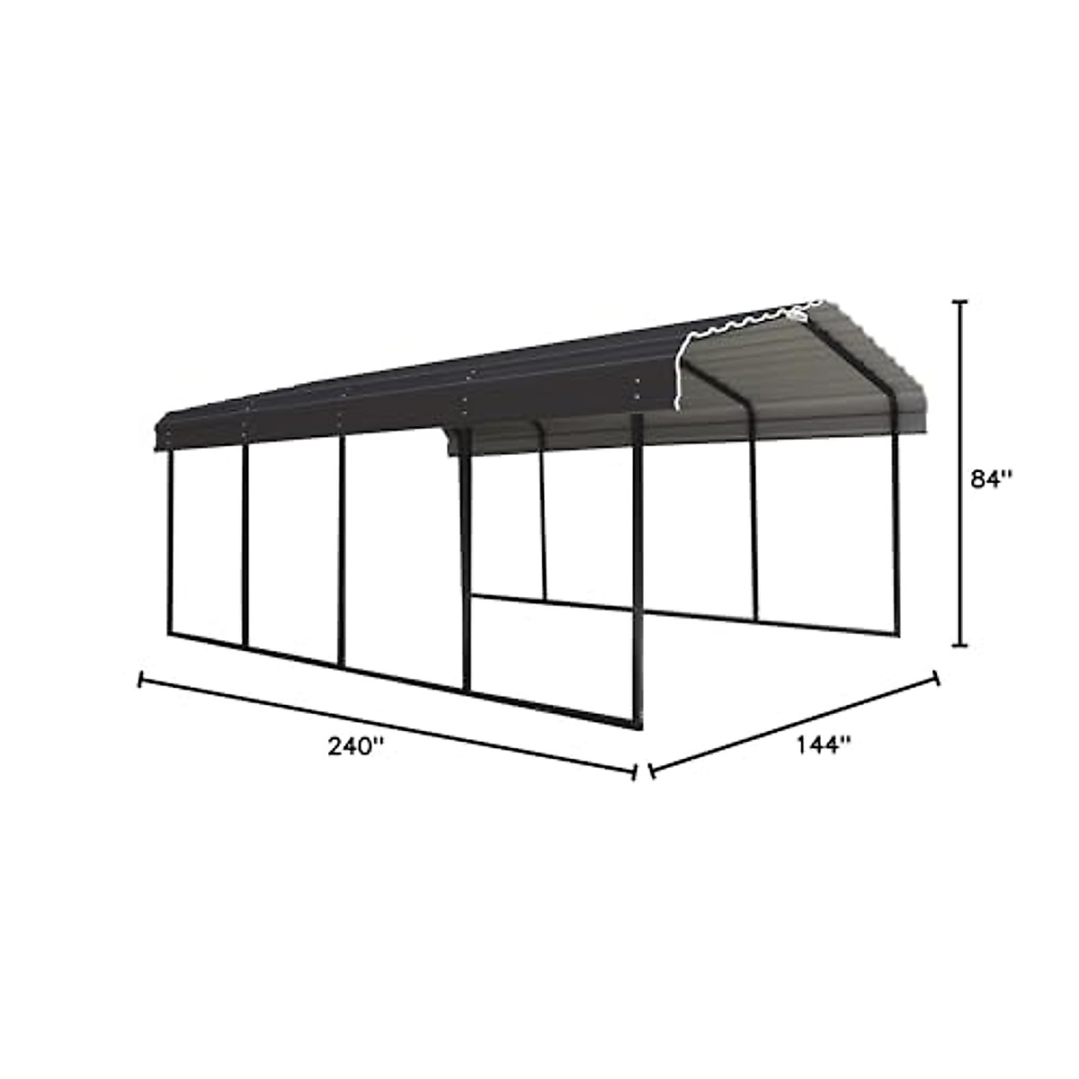 Arrow Shed 12 x 20 x 7-Foot Heavy Duty Galvanized Steel Metal Multi-Use Shelter & ShelterLogic ShelterAuger 4-Piece 30-Inch Reusable Heavy Duty Steel Earth Auger Anchor Kit, Silver