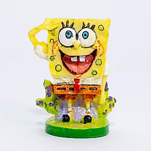 Penn-Plax Officially Licensed Spongebob Squarepants Aquarium Ornament – Spongebob (Mini/Small Size) – Perfect for Freshwater and Saltwater Tanks