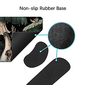 MIBITRI Keyboard Mouse Pad Set, Extended Gaming Mouse Pad+Ergonomics Keyboard Wrist Rest Support, Memory Foam, Easy Typing Pain Relief, 3Pcs XXL Ultra Thick Desk Mat, Snails and Mushroom