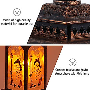 Veemoon Christmas Lanterns Light Lighted Christmas, Fall Snow Globe Lantern, Thanksgiving Candle Light Lamp Snow Globe for Fall Harvest Day Home Fall Decor Gift Xmas Wind Light