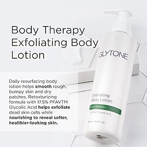 Glytone Exfoliating Body Lotion 17.5% Free Acid Value Glycolic Acid - Keratosis Pilaris - Smooth Rough & Bumpy Skin - Oil & Fragrance-Free - 8.4 fl. oz.