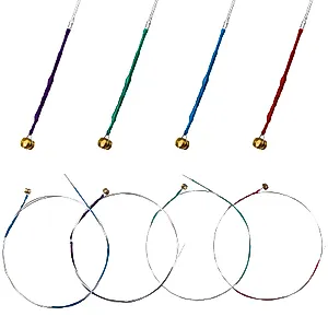 8 Pieces Violin Strings Universal Full Set (G-D-A-E) 4/4 Violin Universal String Steel Core Violin Fiddle String Strings for Instruments 4/4 3/4 1/2 1/4 Violin