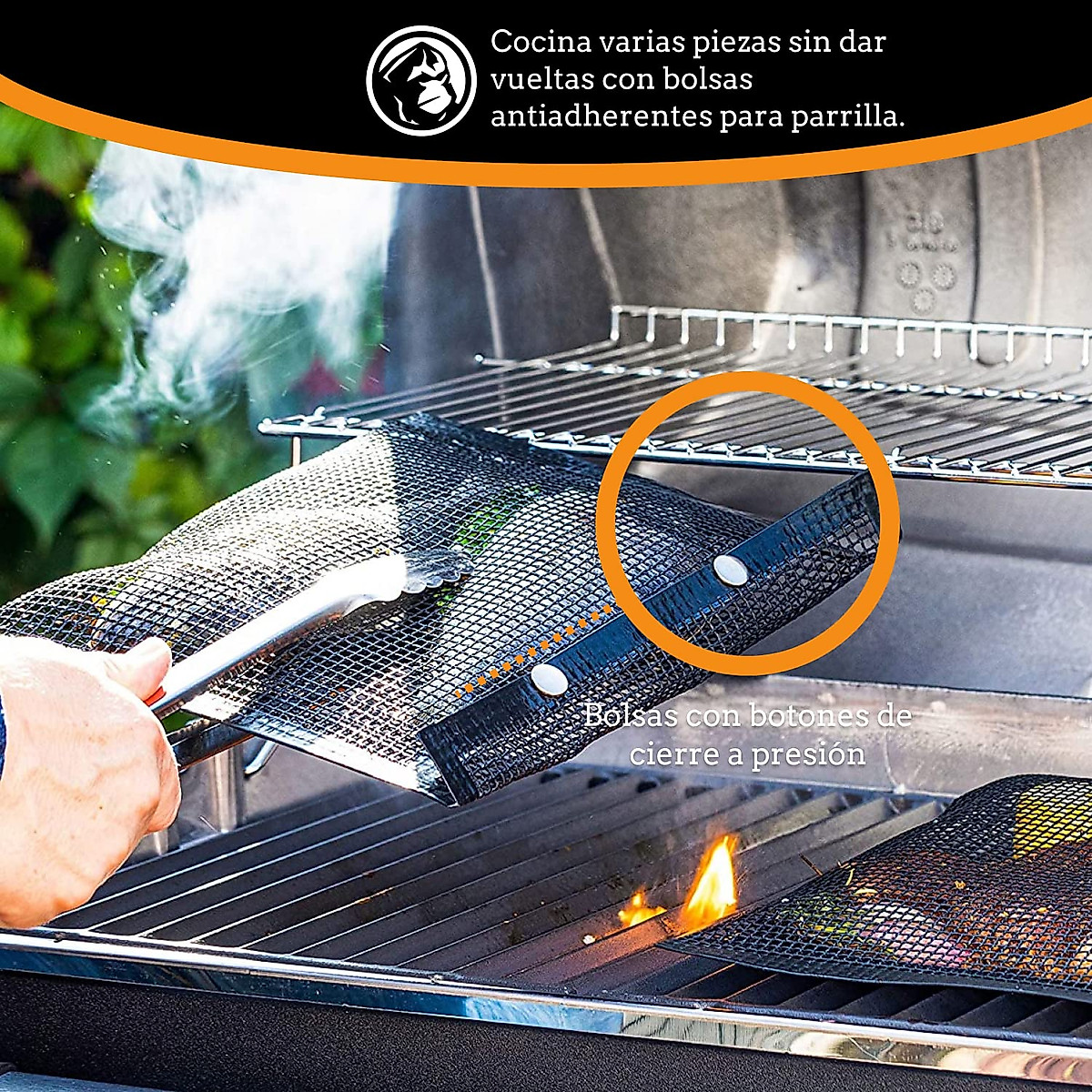 Pigtail Food Flipper Set - 17 & 12 Inch Meat Hooks & Turners With Steel Shafts & Color Coded Handles - Use In Place Of Tongs, Spatula & Meat Fork For BBQ Ribs, Steak, Chicken, Sausage, Vegetables