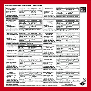 Dried Fruits & Nuts Tower with Black Ribbon Gift Basket, 5 Tier Gourmet Arrangement Platter, Healthy Kosher Snack Box for Birthday, Anniversary, Care Package for Men, Women, Adults - Oh! Nuts