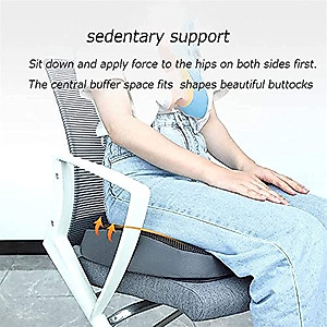 SMSOM Seat Cushion for Office Chair, Memory Foam Coccyx Cushion, Sciatica & Back Pain Relief, Ergonomic Cushion for Desk Chair, Gray