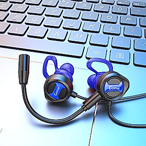 Gaweb Earphones, G31 L-Shaped 3.5mm Dynamic Wired in-Ear Gaming Earbud with Mic for Phone/PC - Red