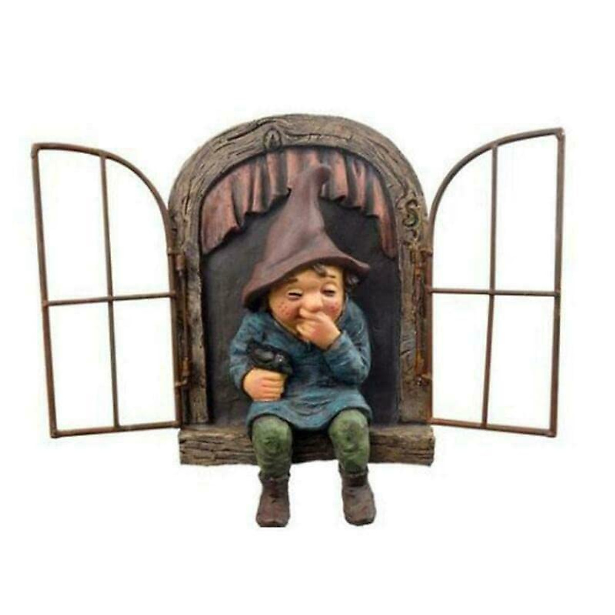 JTZXJJX Elf Out The Door Tree Hugger, Garden Statue Gnome Resin Gnome Figurine, Hanging Garden Gnomes Tree Gnome Decoration for Patio Lawn Ornament (Women)