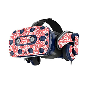 MightySkins Skin Compatible with HTC Vive Pro VR Headset - Coral Damask | Protective, Durable, and Unique Vinyl Decal wrap Cover | Easy to Apply, Remove, and Change Styles | Made in The USA