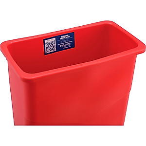 Global Industrial Slim Trash Can, 23 Gallon, Red