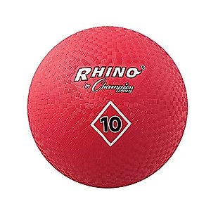 Champion Sports 10 Inch Playground Ball, Red